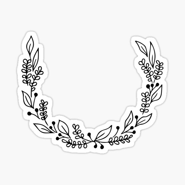 "Autumn fall wreath outline simple design sticker scrapbooking bullet ...