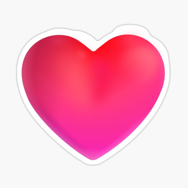 "Red heart emoji - big" Sticker for Sale by abroadDesigns | Redbubble