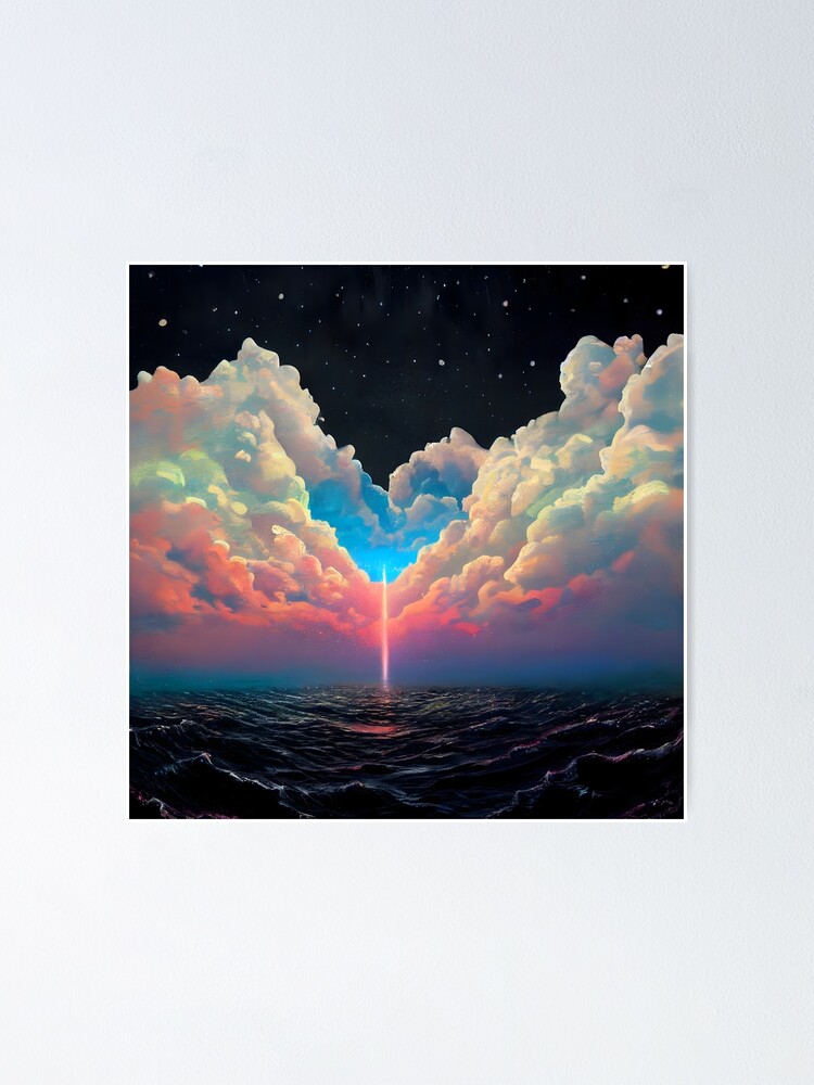 "Night sky with colorful, rainbow clouds" Poster for Sale by ...