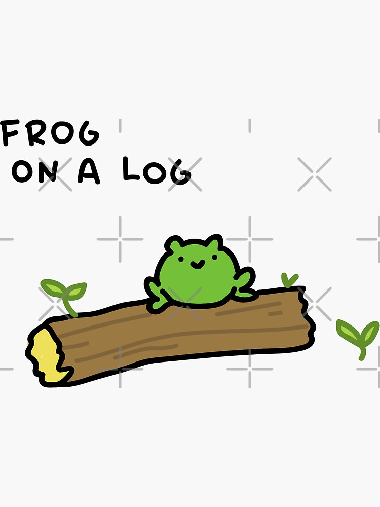 "frog on a log" Sticker for Sale by TeaBag114 | Redbubble