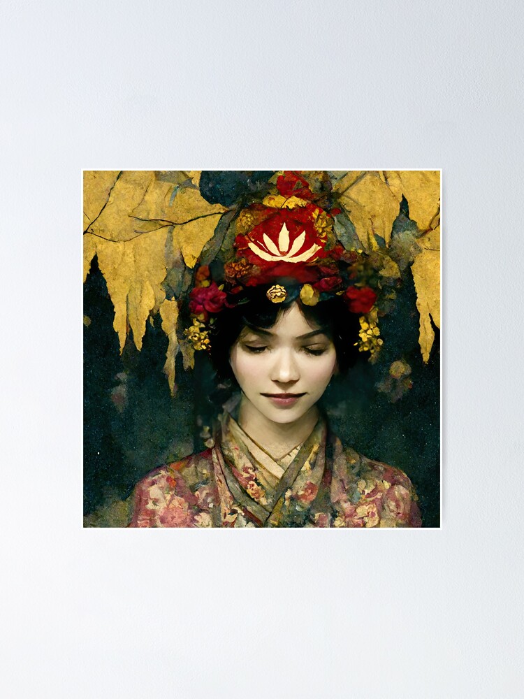"Meditating Girl with Red Hat" Poster for Sale by TurinOtzaki | Redbubble