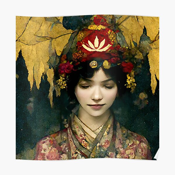 "Meditating Girl with Red Hat" Poster for Sale by TurinOtzaki | Redbubble