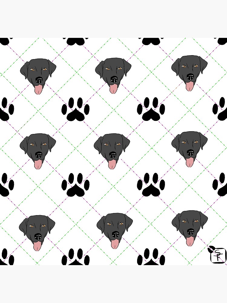 "Black Lab Paw Print Plaid" Photographic Print for Sale by SonneFaunArt ...