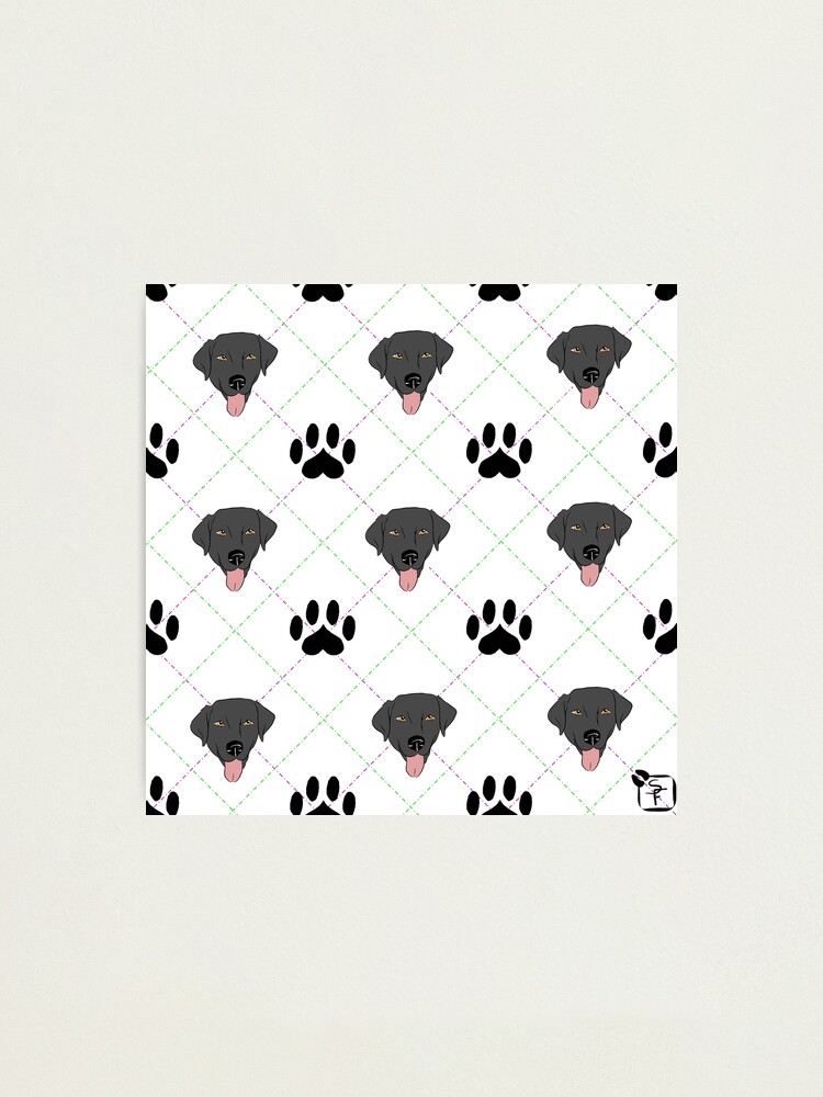 "Black Lab Paw Print Plaid" Photographic Print for Sale by SonneFaunArt ...