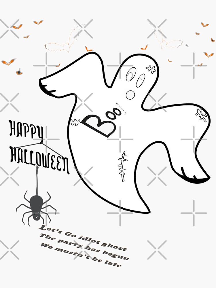 "Boo halloween costume spider - funny halloween boo ghost - ghost of ...