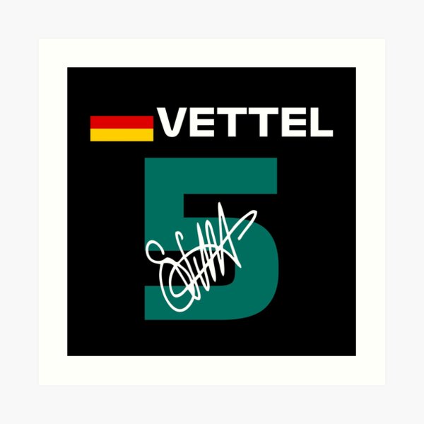 "Sebastian Vettel 5 Aston Martin F1 2022 Signature" Art Print for Sale ...