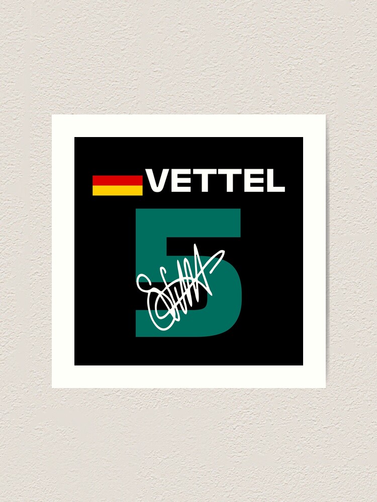 "Sebastian Vettel 5 Aston Martin F1 2022 Signature" Art Print for Sale ...