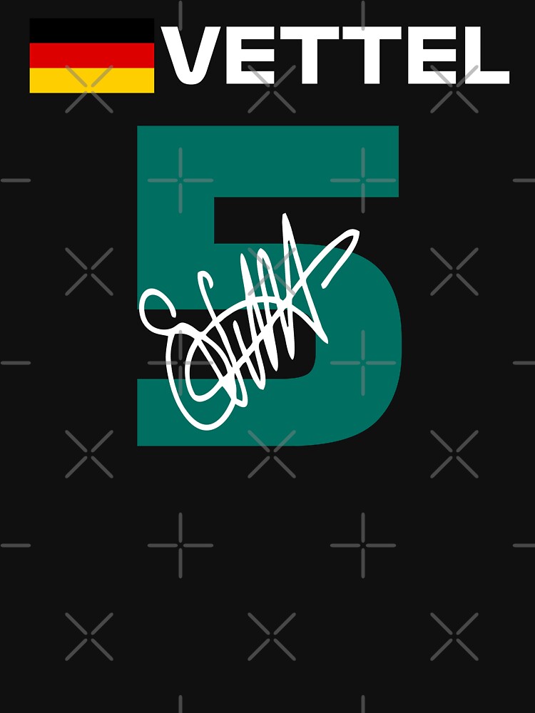 "Sebastian Vettel 5 Aston Martin F1 2022 Signature" T-shirt for Sale by ...