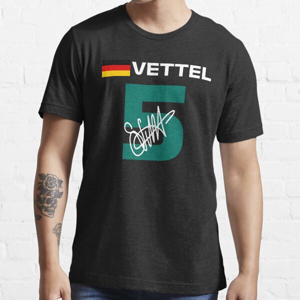 "Sebastian Vettel 5 Aston Martin F1 2022 Signature" T-shirt for Sale by ...