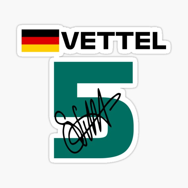 "Sebastian Vettel 5 Aston Martin F1 2022 Signature" Sticker for Sale by ...
