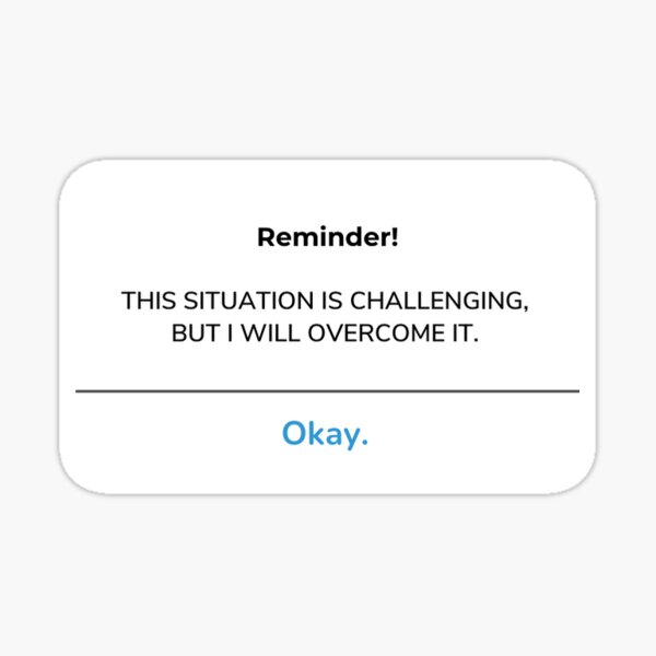 "I WILL OVERCOME IT | Positive Affirmations Reminder Stickers | Morning ...