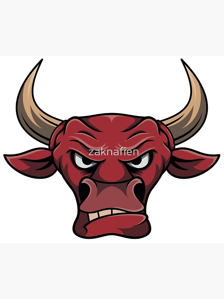 "Horned Red Bull Head" Poster by zaknafien | Redbubble