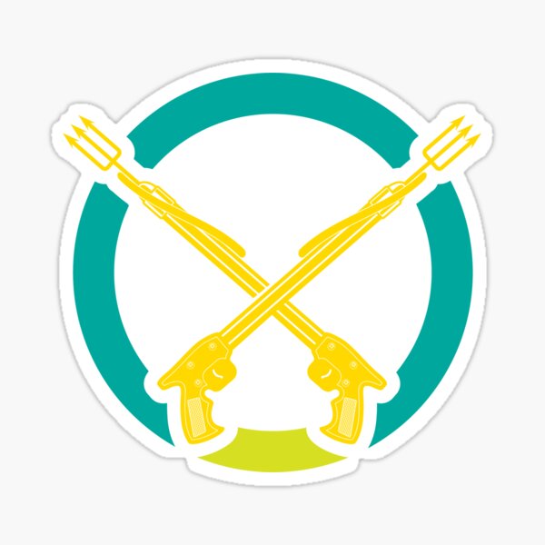 "Spearfishing Harpoon Diver Diving" Sticker by mooon85 | Redbubble