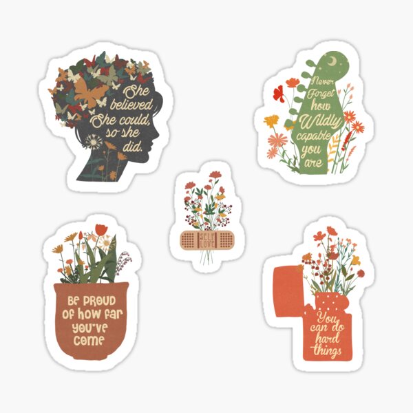 "Positive Motivating Self-Love Stickers Pack" Sticker for Sale by ...