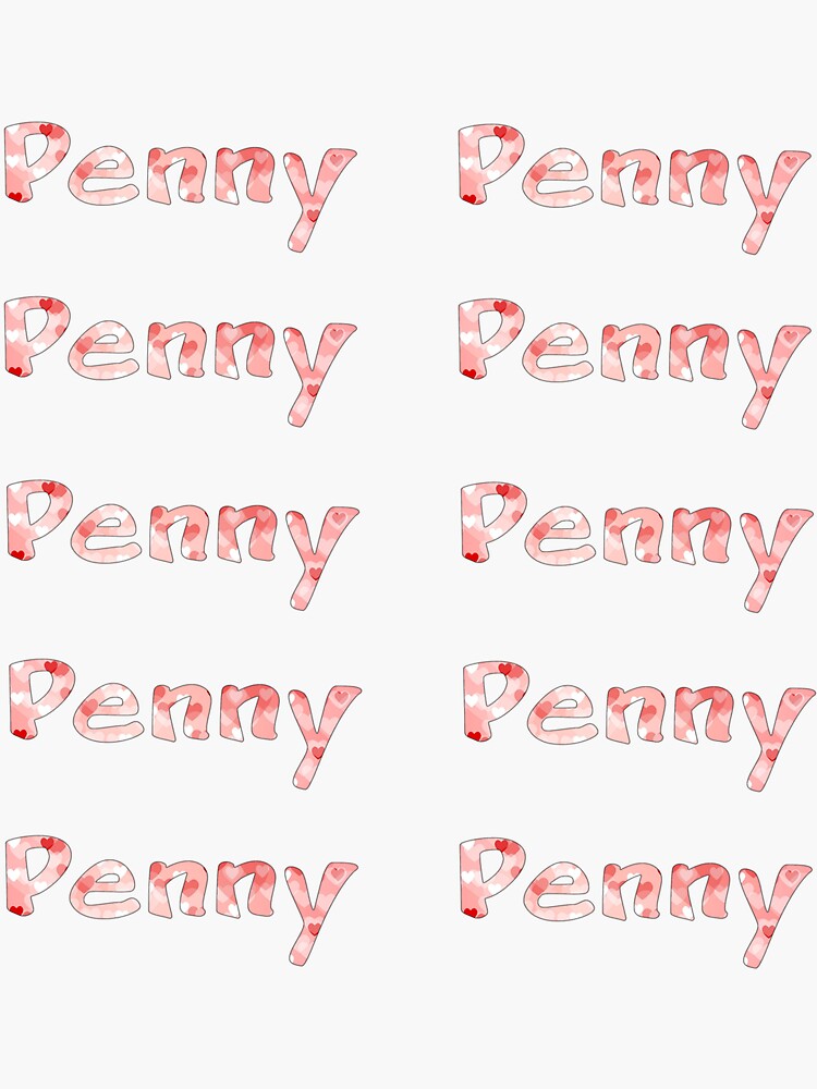 "Penny hearts name sticker pack." Sticker for Sale by tshirtsmash ...