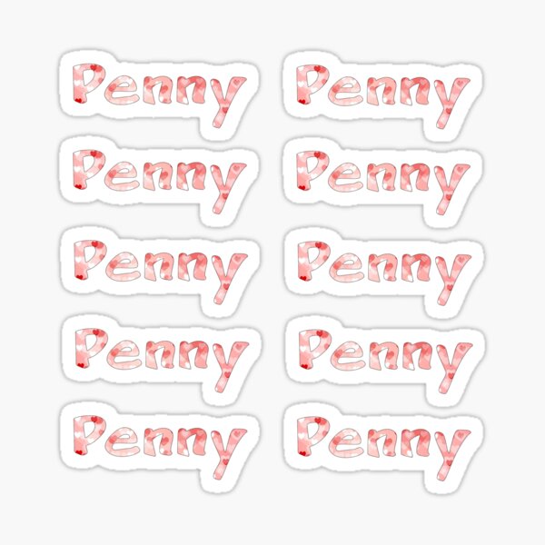 "Penny hearts name sticker pack." Sticker for Sale by tshirtsmash ...