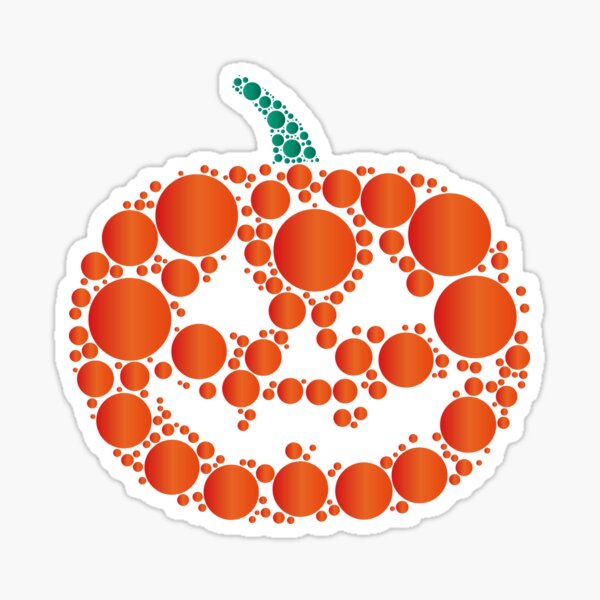 "Halloween Scary Dotted Pumpkin Head" Sticker for Sale by kimart18 ...