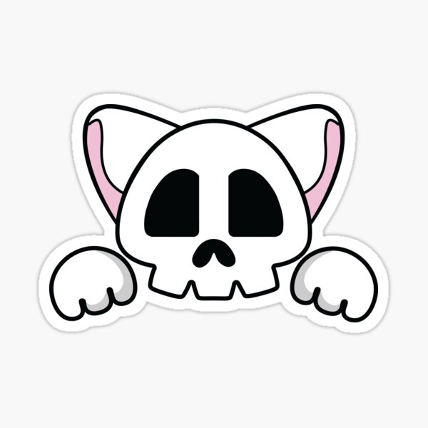 "Skull Kitty" Sticker for Sale by 4oh4Entity | Redbubble