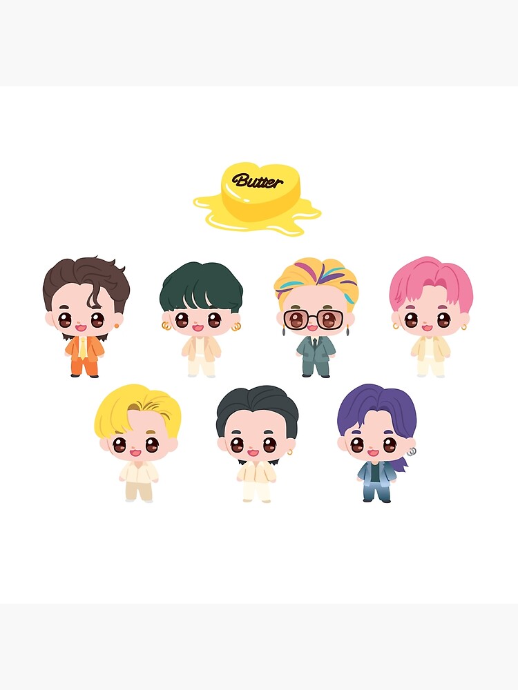 Cojín «Chibi Kpop Clipart, Butter BTS Character, Kawaii Fanart, Butter ...