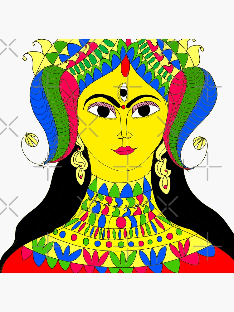 "Maa Durga Puja face art special " Sticker for Sale by Darkies-store ...