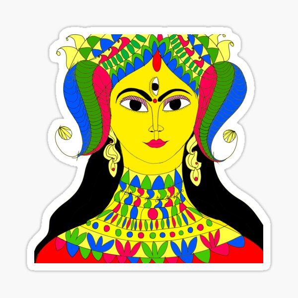 "Maa Durga Puja face art special " Sticker for Sale by Darkies-store ...