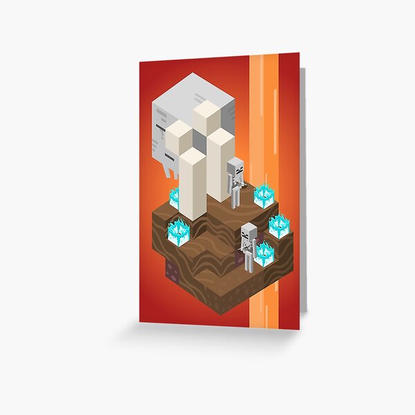 "Cute ghast and skeletons nether minecraft" Greeting Card for Sale by ...
