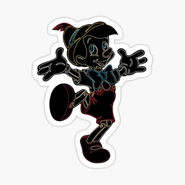"Neon Pinocchio" Sticker for Sale by EZDesign | Redbubble