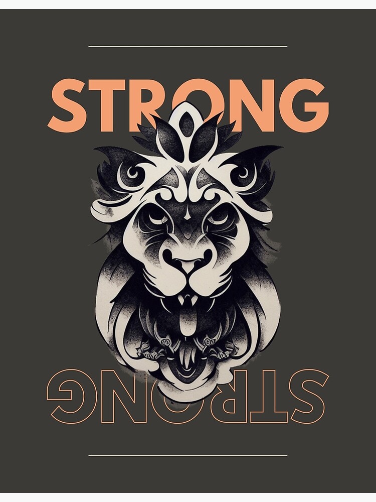"Strong as a lion tribal tattoo" Canvas Print for Sale by midjourney ...