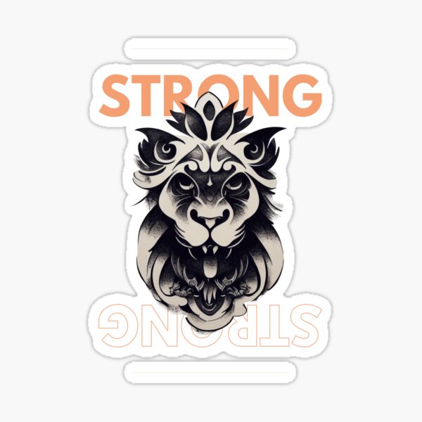 "Strong as a lion tribal tattoo" Sticker for Sale by midjourney-hot ...