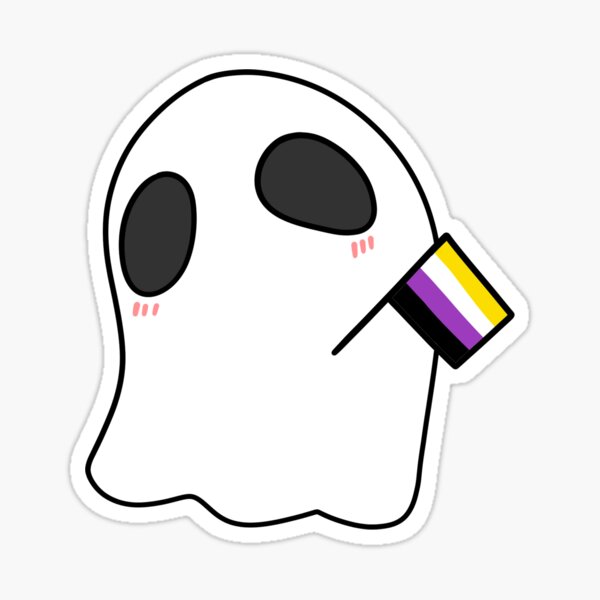 "Non-Binary Ghost" Sticker for Sale by spadesir | Redbubble