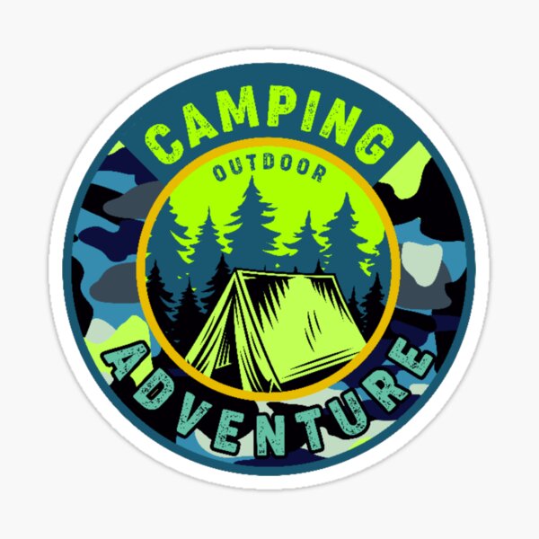 "Camping outdoor adventure" Sticker for Sale by Weekendfun22 | Redbubble