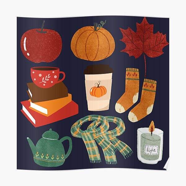 "Cosy Autumn Sticker Pack" Poster for Sale by JodieSketch | Redbubble