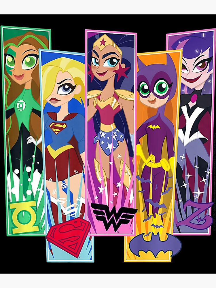 "DC Comics Super Hero Girls Character Panels Premium" Art Print for ...