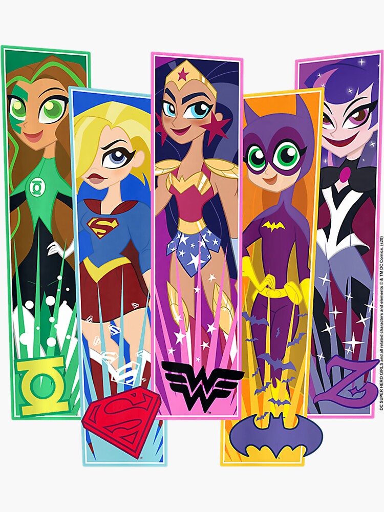 Dc Comics Super Hero Girls Character Panels Premium Sticker For Sale