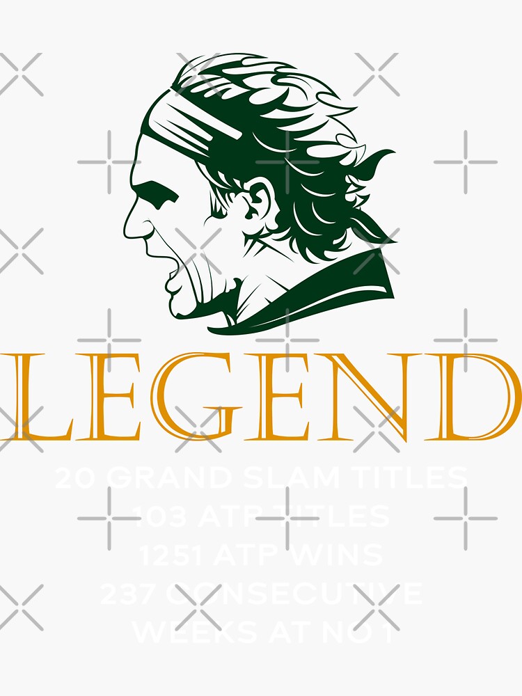 "Roger Federer Legend" Sticker for Sale by Magic-Foot | Redbubble