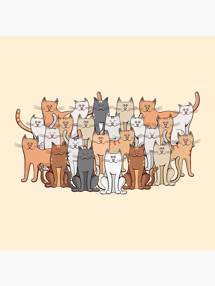 "A large crowd of cute cats" Poster for Sale by ketkidesign | Redbubble