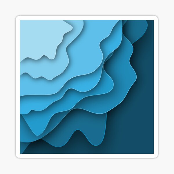 "Background from cut 3D blue paper layers" Sticker for Sale by ...
