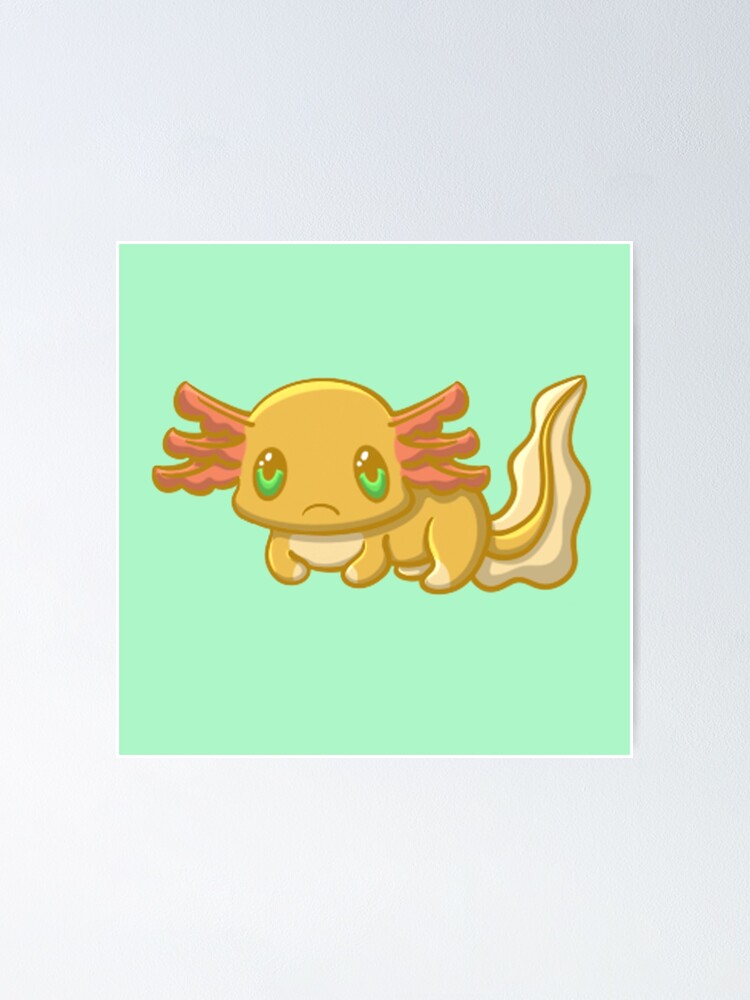 "Gold Axolotl Sad" Poster for Sale by NLDStudios | Redbubble