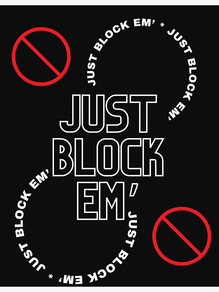 "Just Block Em’ Nike Inspired " Sticker for Sale by Makala999 | Redbubble
