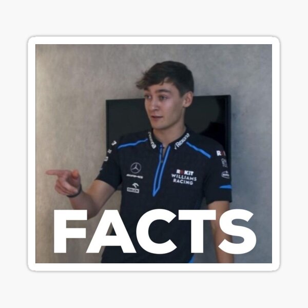 "George Russell facts " Sticker for Sale by F1memestickers | Redbubble