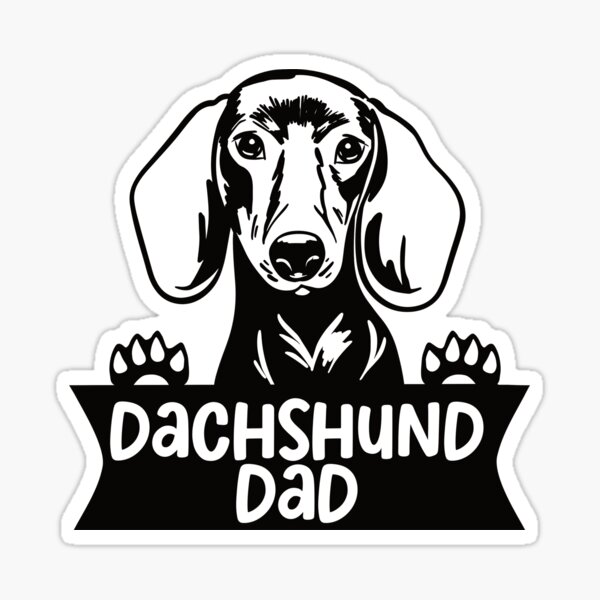 "Dachshund Dad - Doxie Dog Owner" Sticker for Sale by DebbisPalette ...