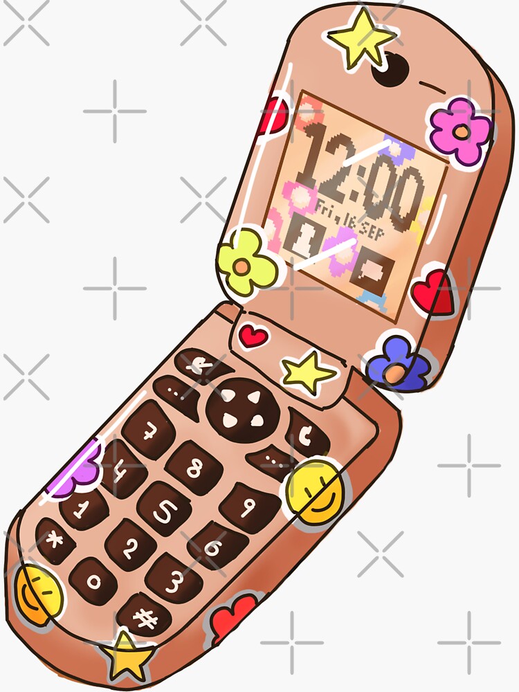 "Retro Aesthetic Flip Phone" Sticker for Sale by Blue-Ocean-22 | Redbubble