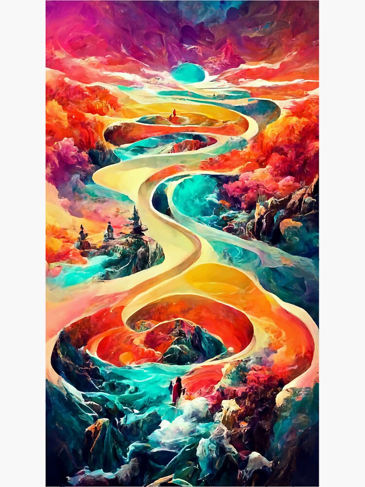 "Psychedelic Path To The Sun" Sticker for Sale by PsychedelicWall ...