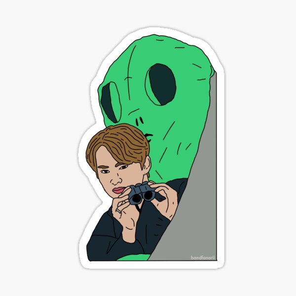"Alien Observer Jun" Sticker for Sale by bandfanarii | Redbubble