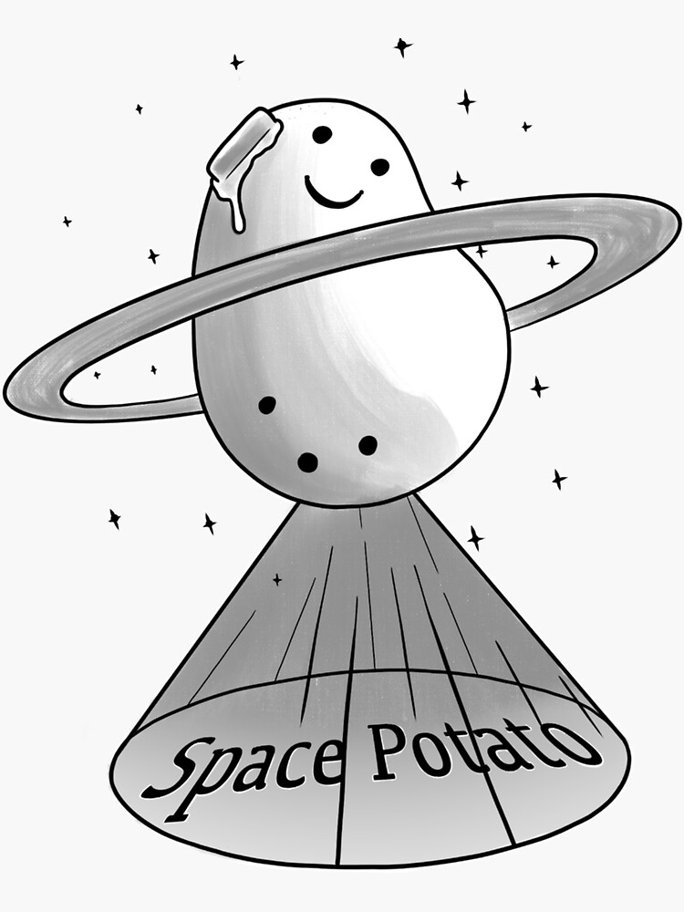 "Space Potato" Sticker for Sale by PhyscoBritches | Redbubble