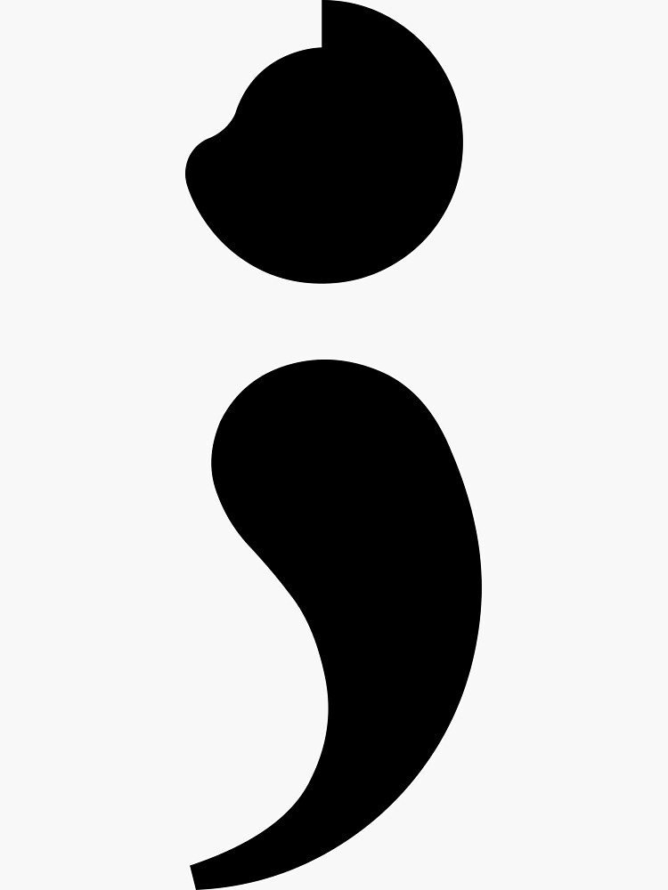 "Cat Semicolon" Sticker for Sale by CloseButton | Redbubble