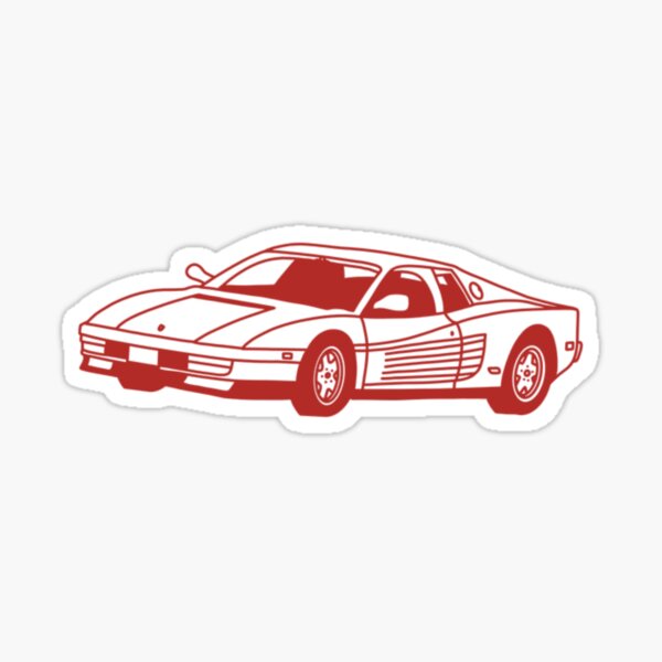 "Retro Ferrari" Sticker for Sale by CowboyAlexander | Redbubble