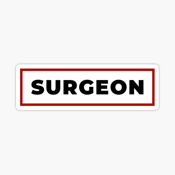 "Surgeon with red frame" Sticker for Sale by SVPOD | Redbubble