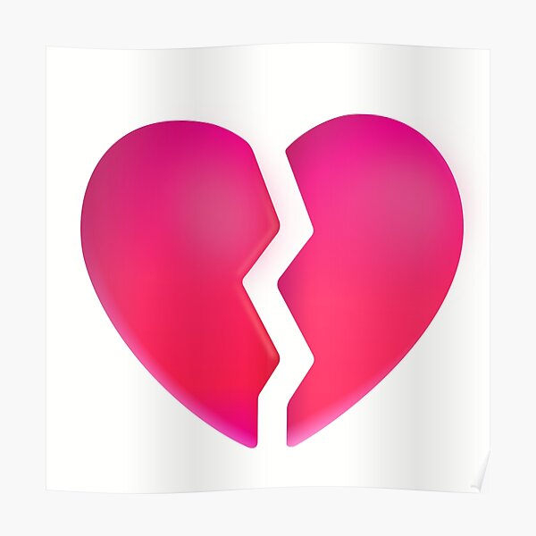 "Broken heart emoji - optimized" Poster for Sale by abroadDesigns | Redbubble