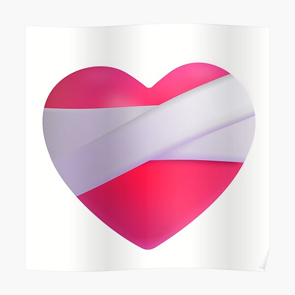 "Heart with Bandage Emoji - tweaked" Poster for Sale by abroadDesigns ...